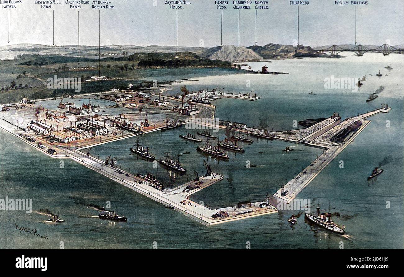 Rosyth Naval Base, in the Firth of Forth, would look when complete ...