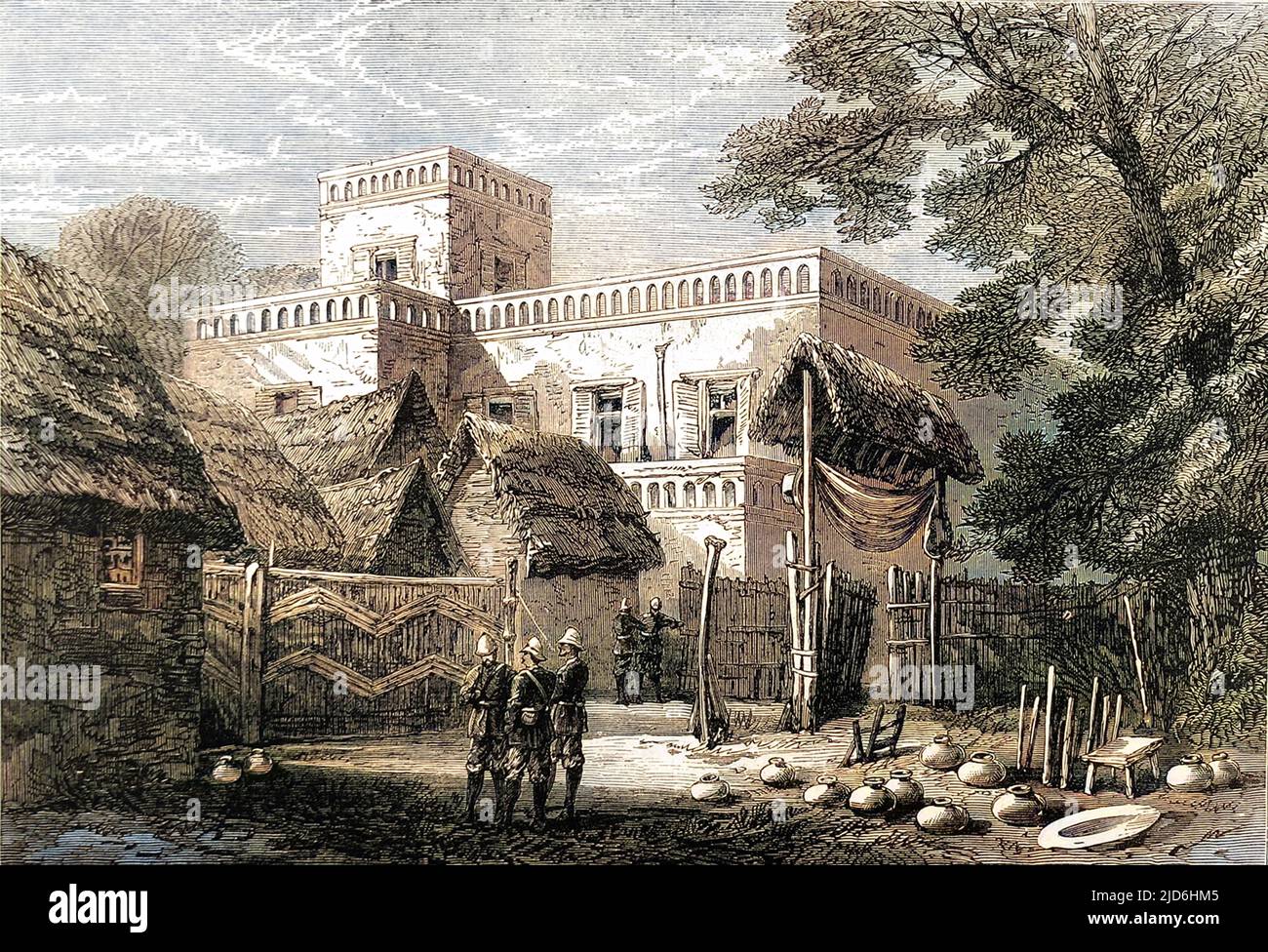 The King of Ashanti's palace at Kumasi, the Ashanti capital, viewed ...