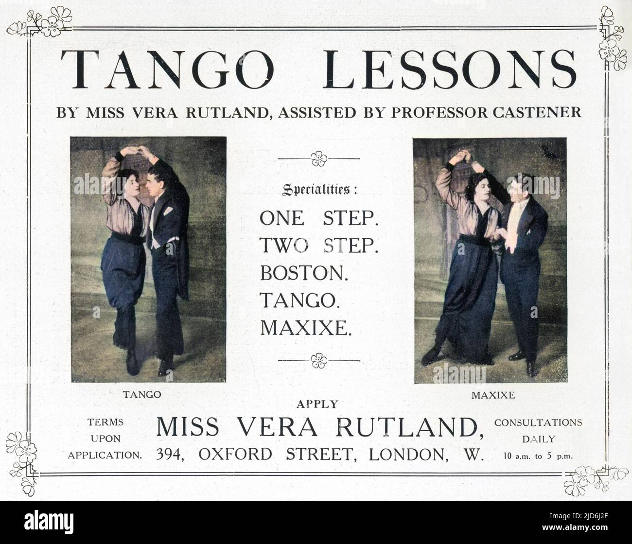 An advertisement for dancing class. Colourised version of: 10224716 ...