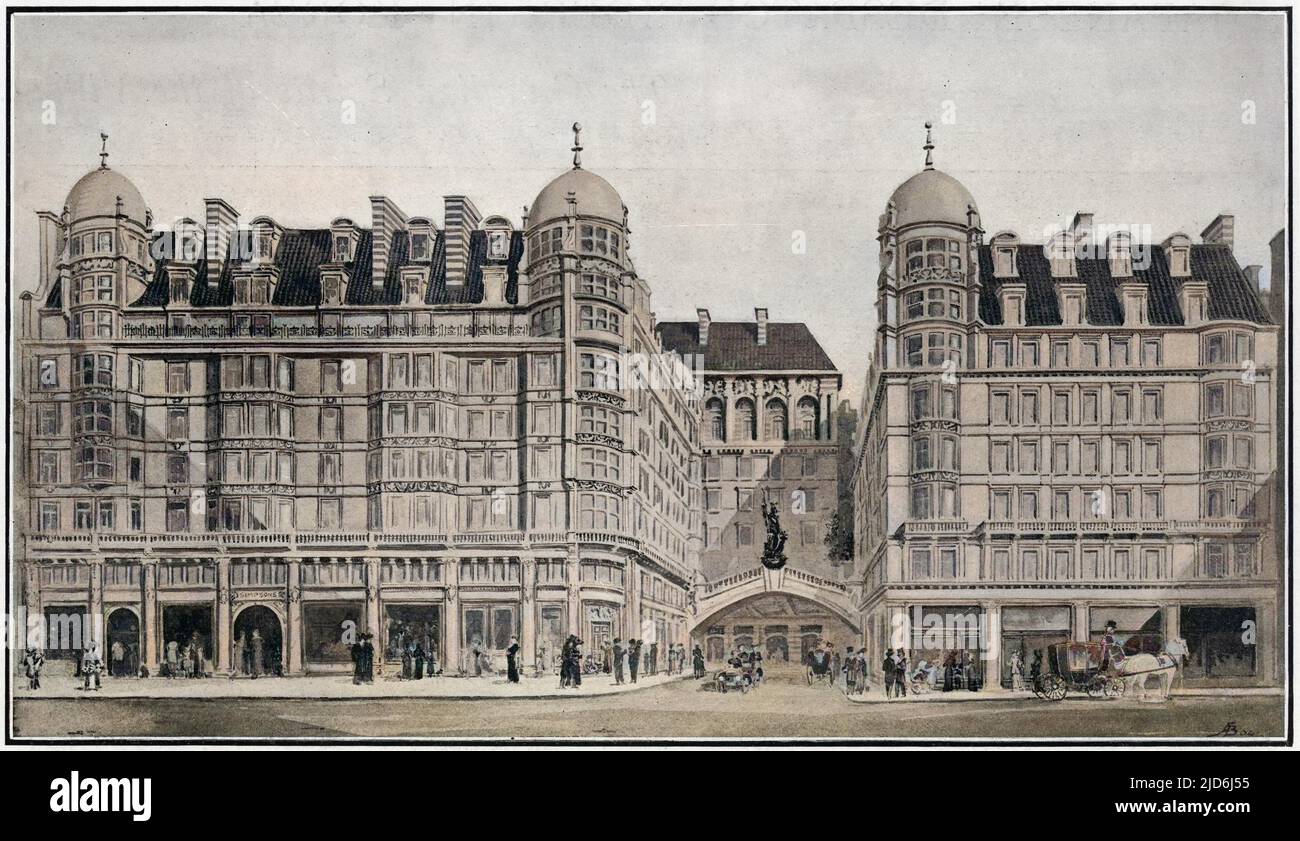 New extension for the Savoy Hotel in London in 1904 Colourised version ...