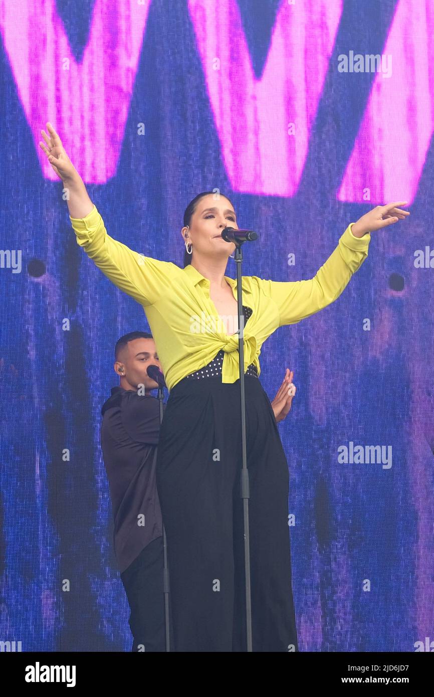 Newport, UK. 18th June, 2022. English singer, songwriter and podcaster ...