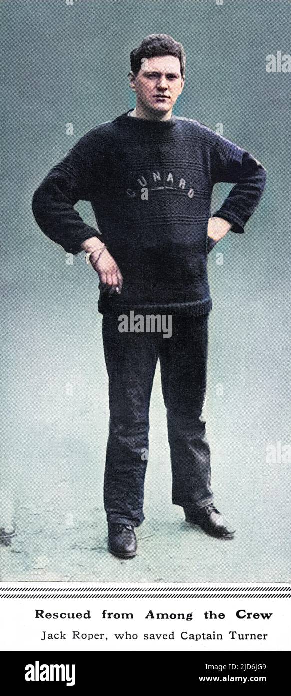 Jack Roper, a surviving crew member of the Cunard ocean liner RMS ...