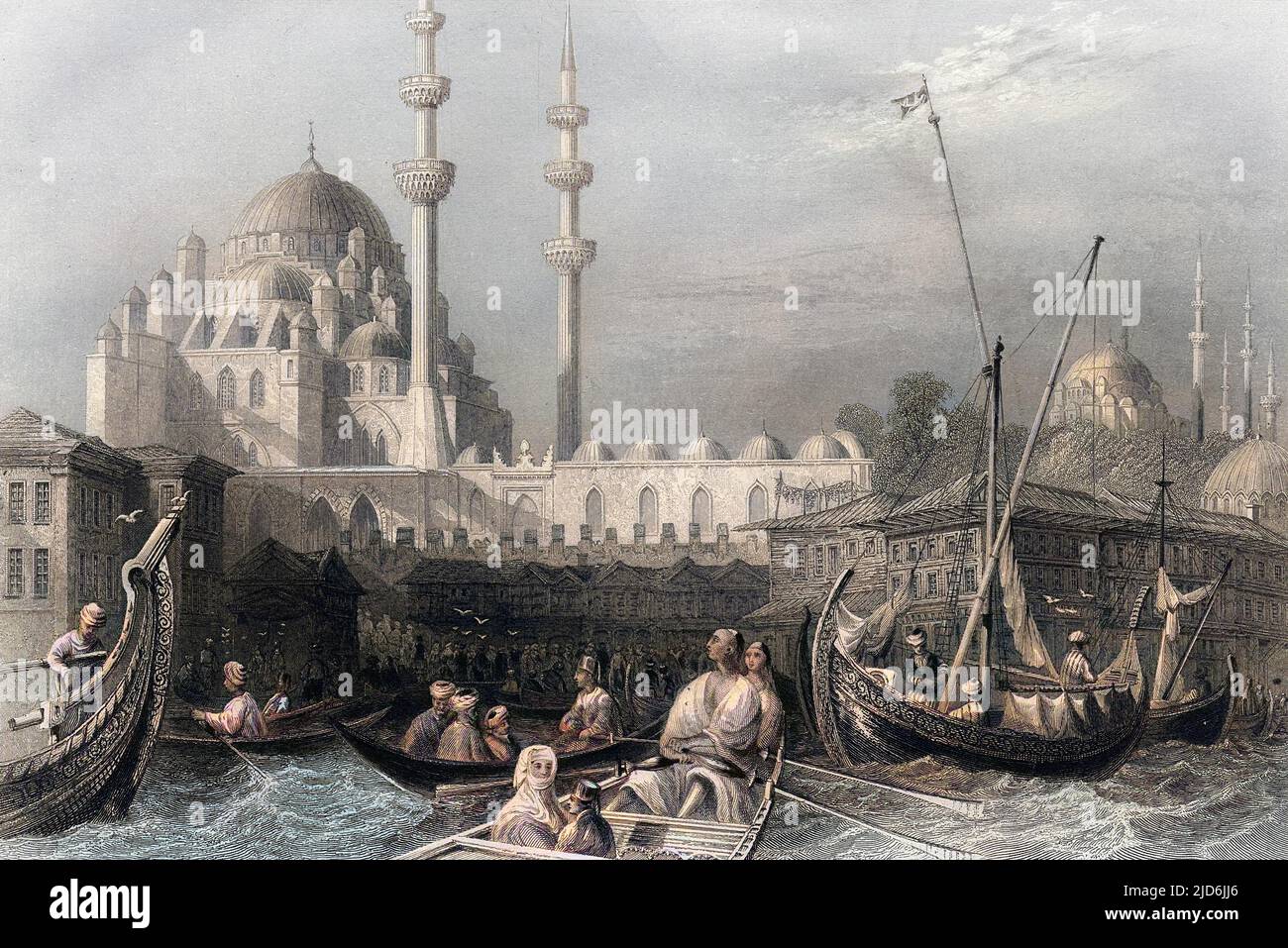 The Yeni Cami ('New Mosque of the Valide Sultan') at Constantinople ...