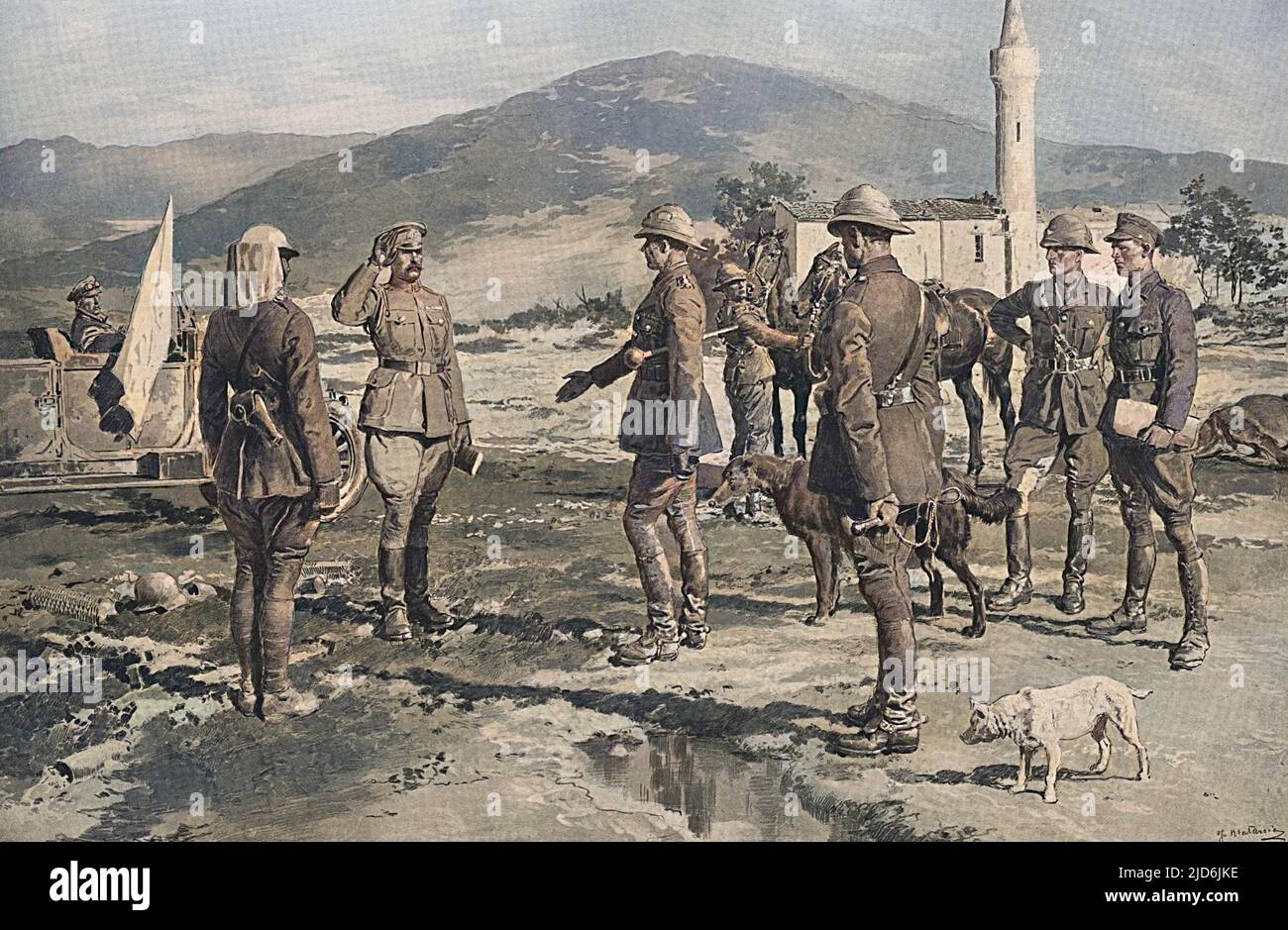 A Belgian peace envoy, having arrived in a car flying a white flag ...