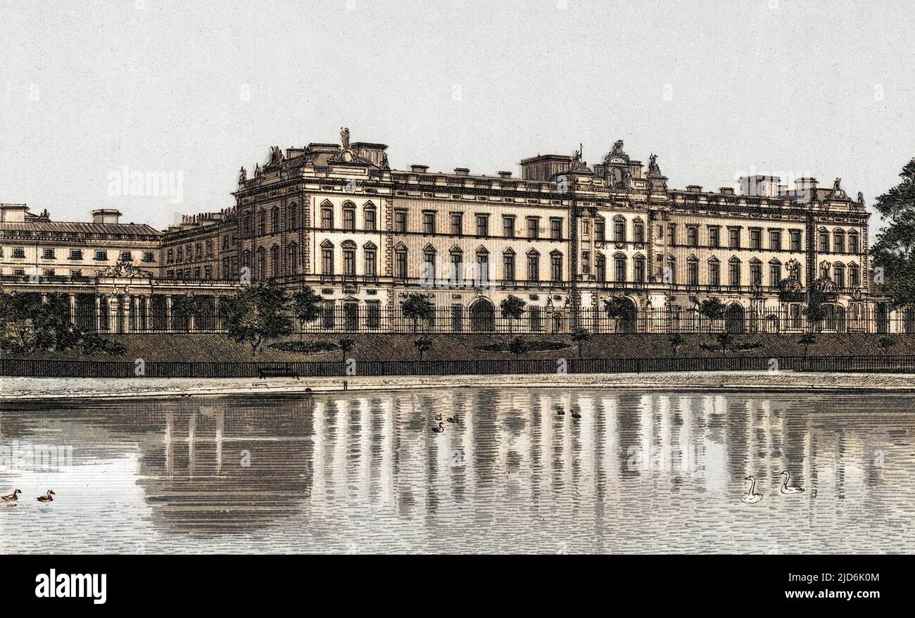 Buckingham Palace (showing the earlier facade) viewed from St James ...