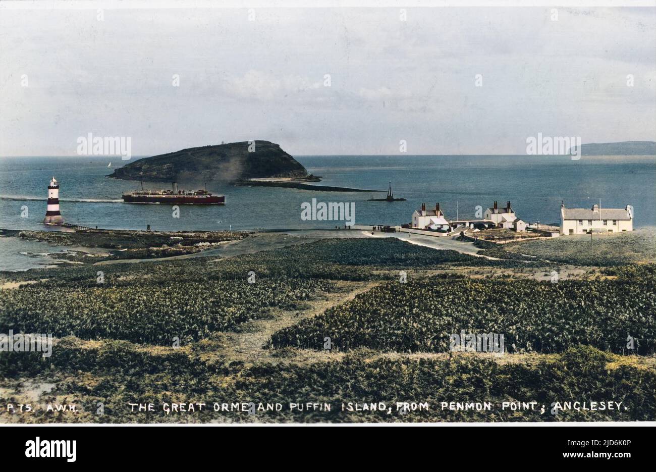 The Great Orme and Puffin Island from Penmon Point, Anglesey Colourised ...