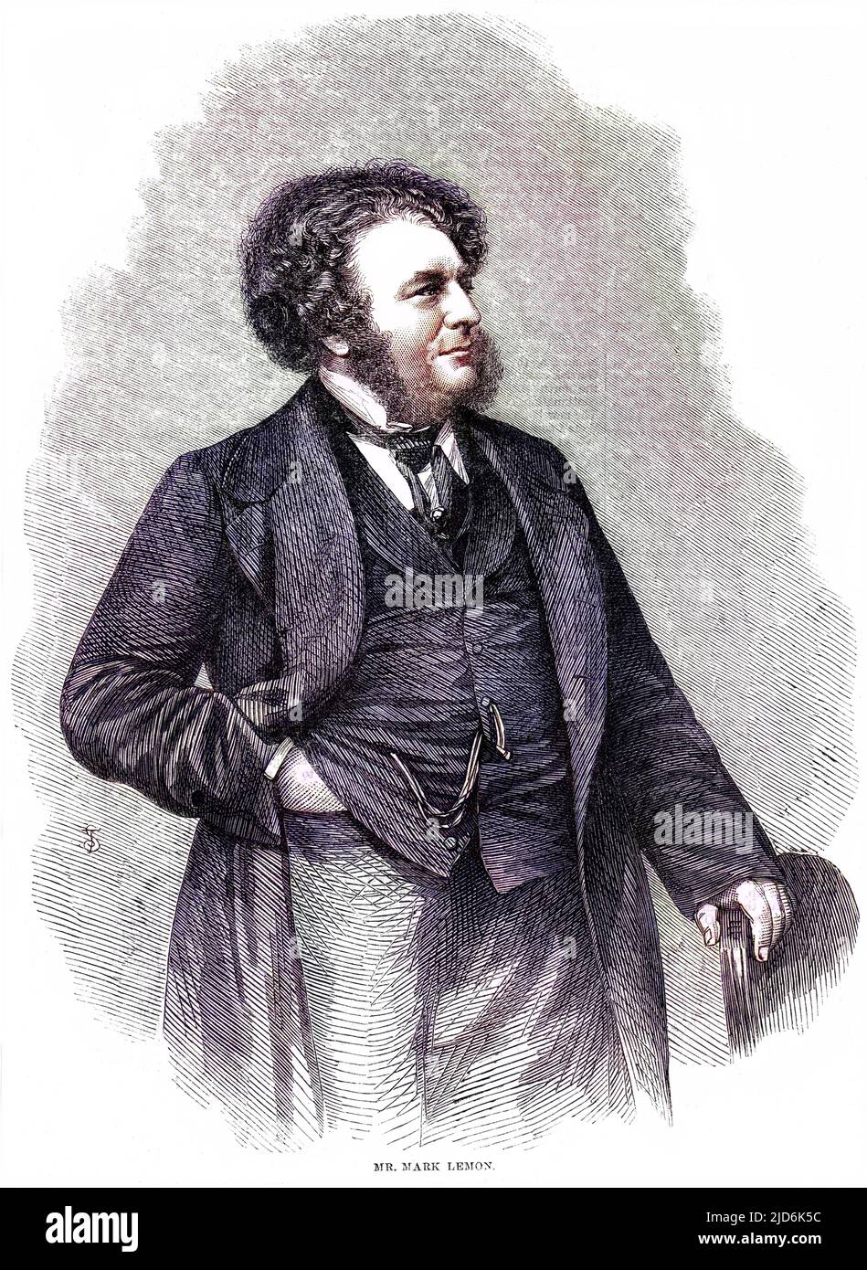 MARK LEMON (1809 - 1870), journalist and editor of 'Punch' Colourised ...