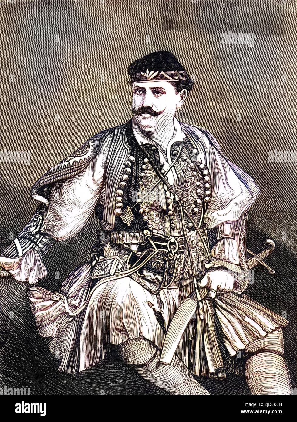 Captain MEETZA A leader of the Greek insurgents against Turkey, in the ...