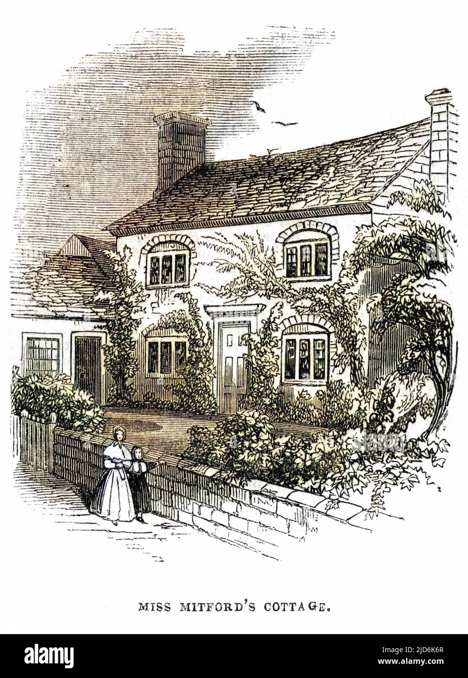 The home of Mary Russell Mitford at Three Mile Cross, three miles from ...