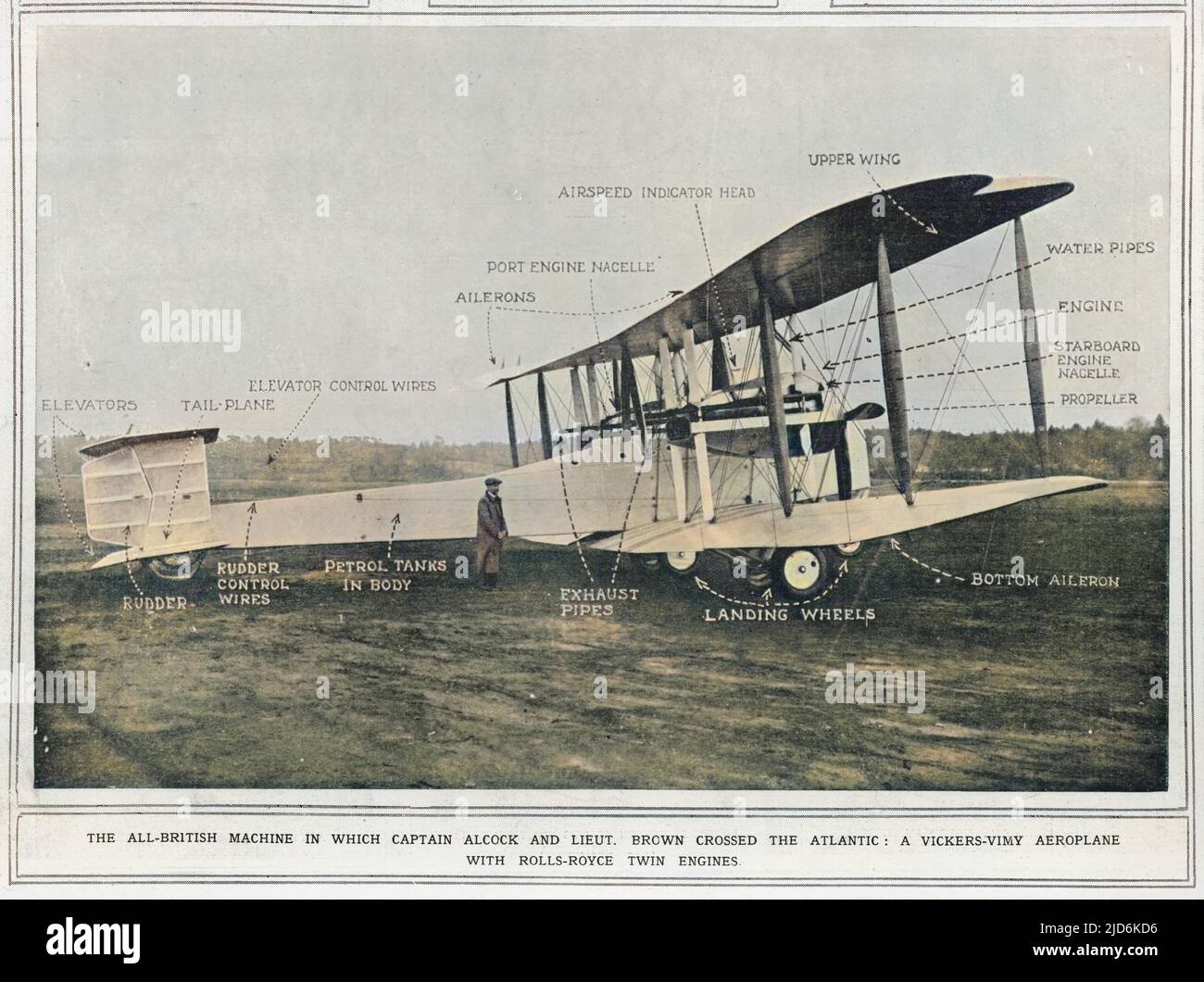 The Vickers 'Vimy' in which Captain Alcock and Lieutenant Brown made ...