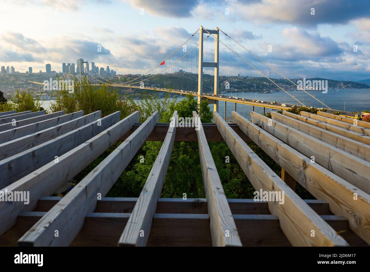 Istanbul Bosphorus Bridge view from Nakkastepe. Travel to Istanbul ...