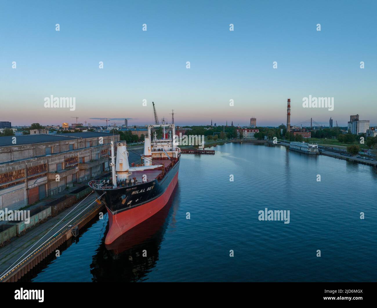 Aerial view of the port and wharf in Riga Latvia Stock Photo - Alamy