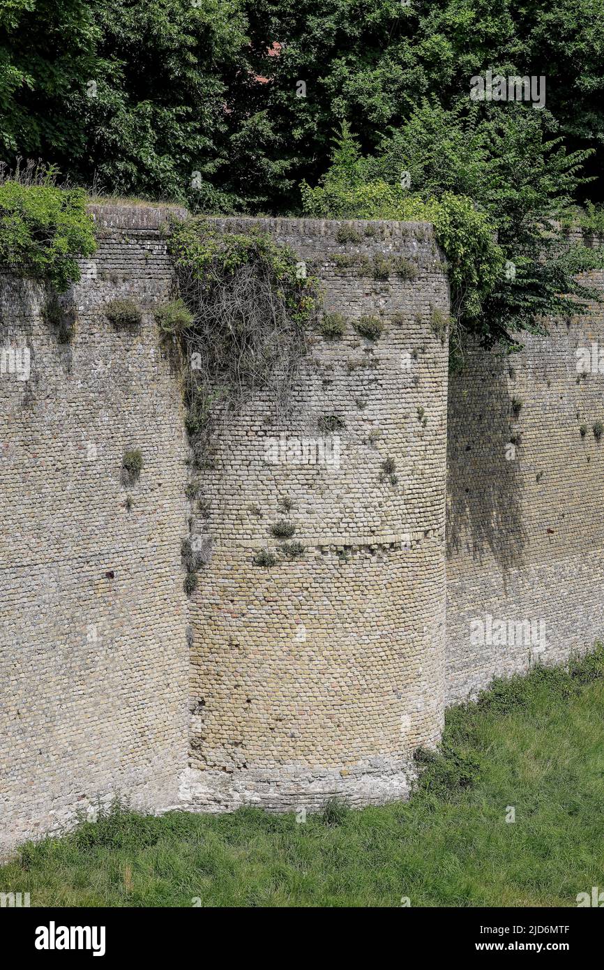 rampart and fortified wall medieval castle prison Stock Photo - Alamy