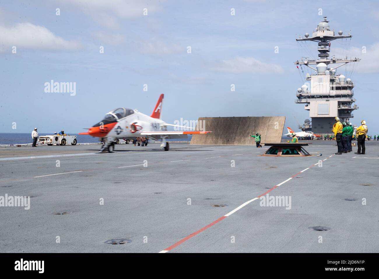 A T-45C Goshawk, attached to Training Air Wing 1, launches from USS ...