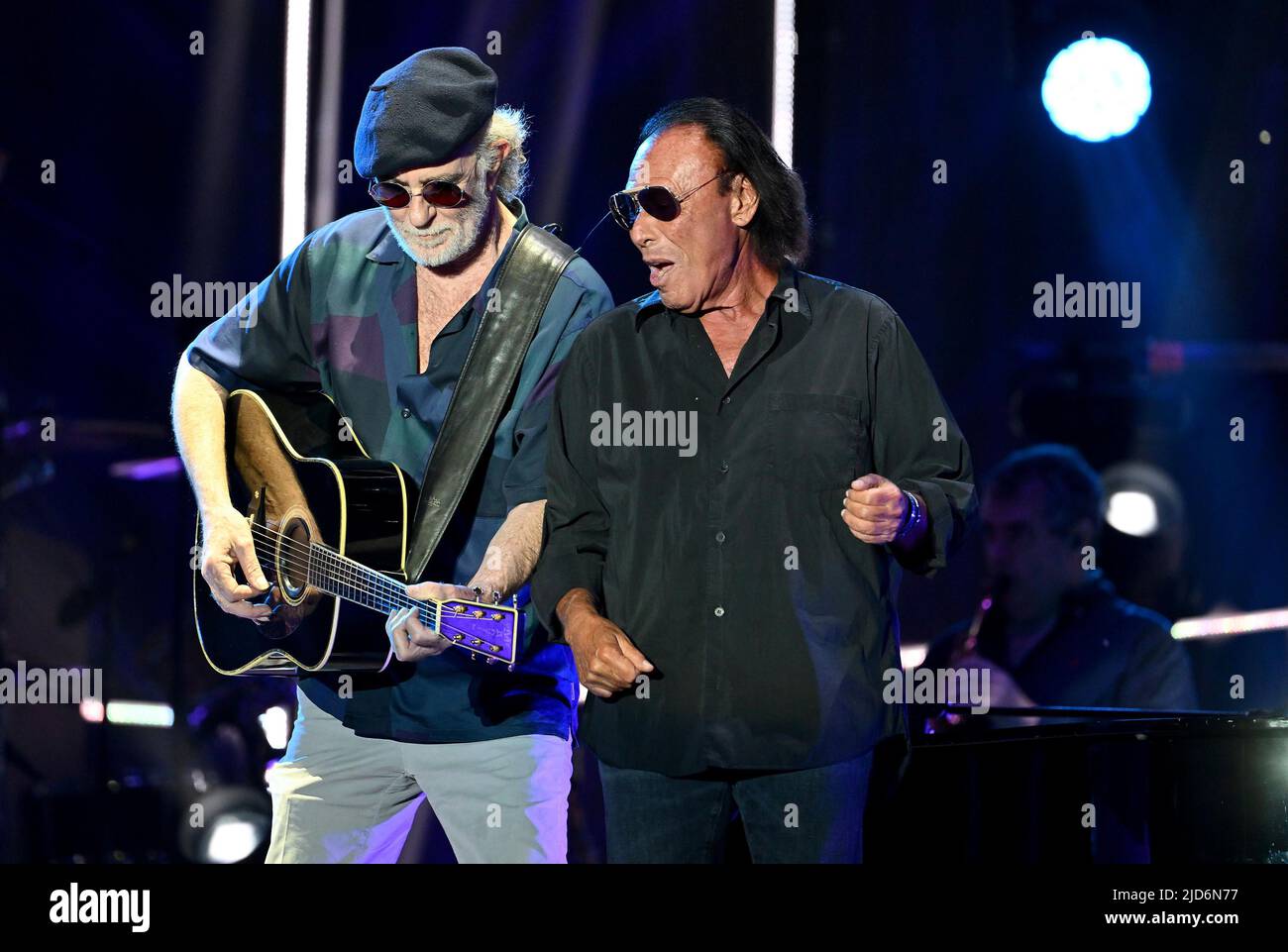 June 18, 2022, ROME: Italian singers-songwriters, Antonello Venditti (R ...