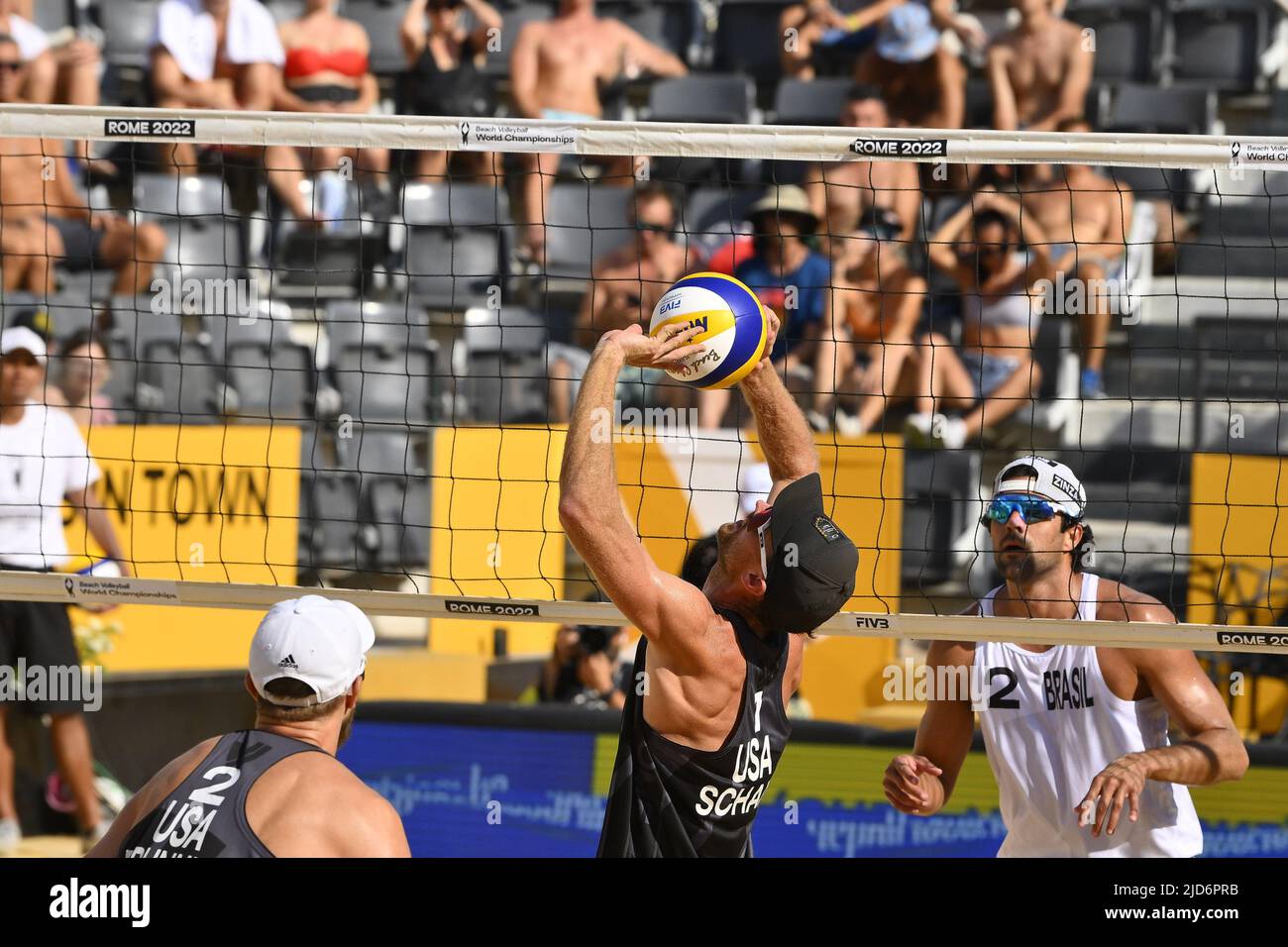 Renato/Vitor Felipe (BRA) vs Shalk/Brunner during the Beach Volleyball ...