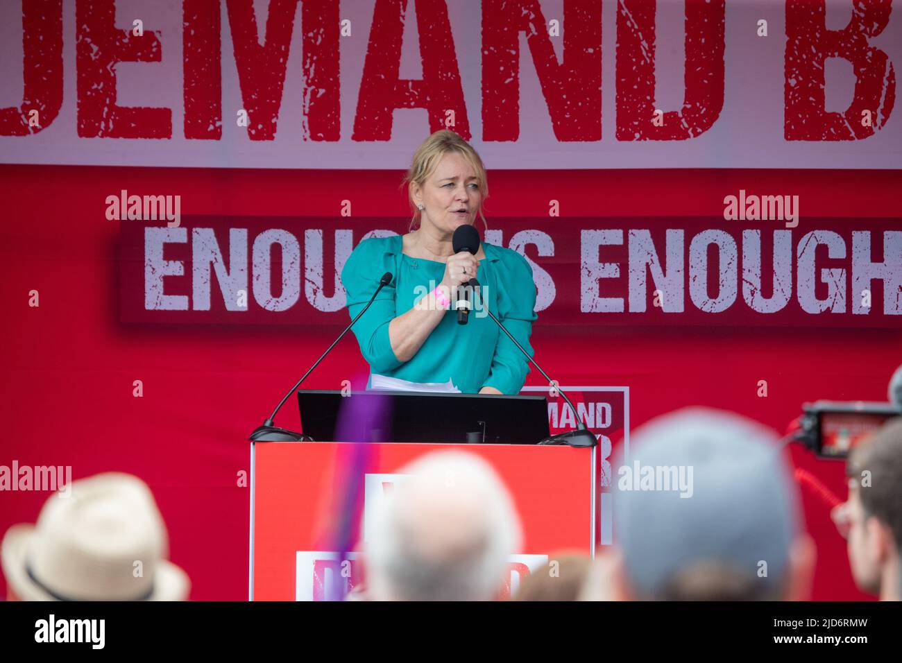 London, England, UK. 18th June, 2022. General Secretary of Unite SHARON ...