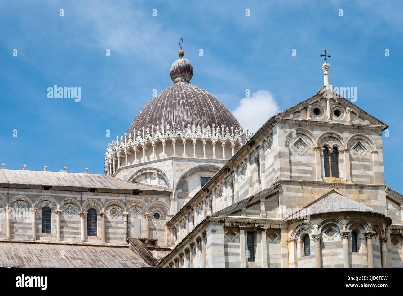 Architectural details of the exterior of the Pisa Cathedral in Pisa ...