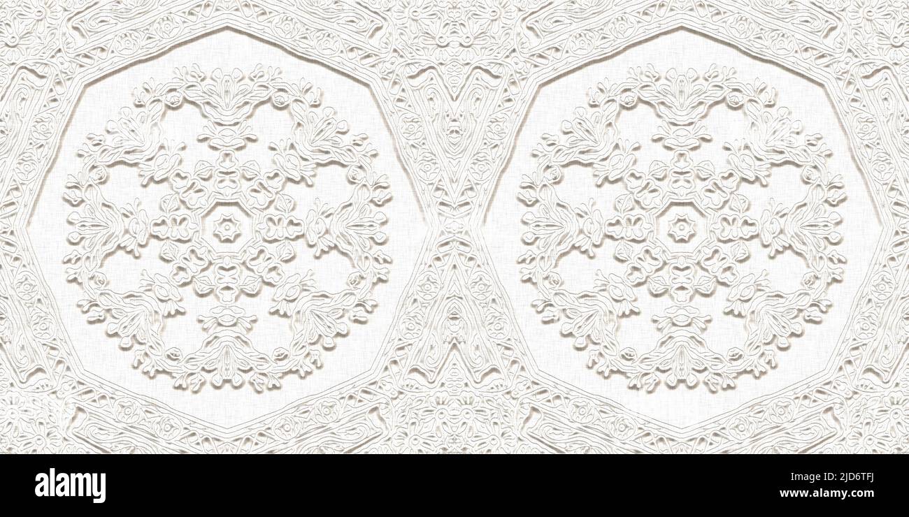 White on White linen lace effect border background. Minimal stylish ...