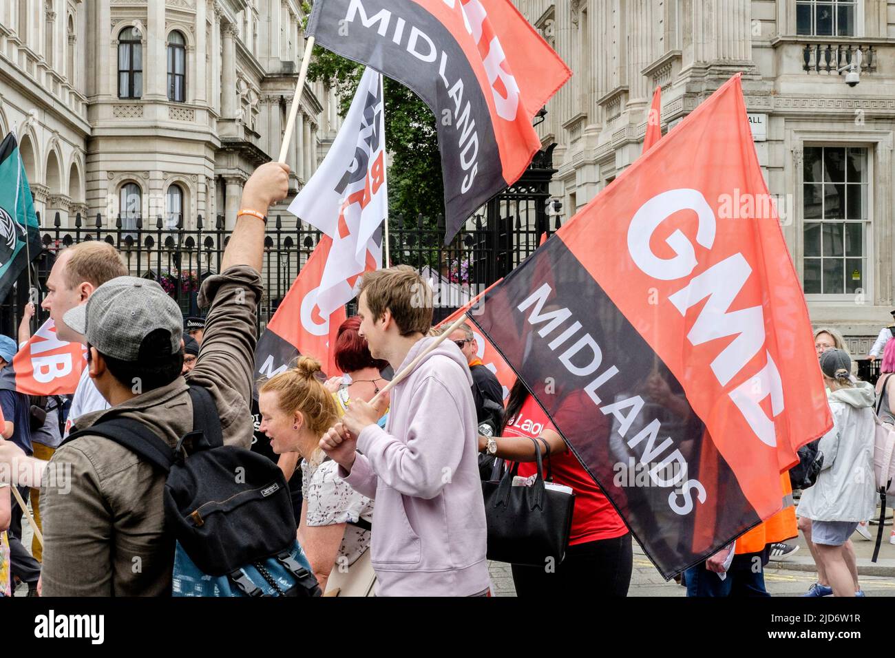 London UK, 18th June 2022. Thousands of trade union members march on ...