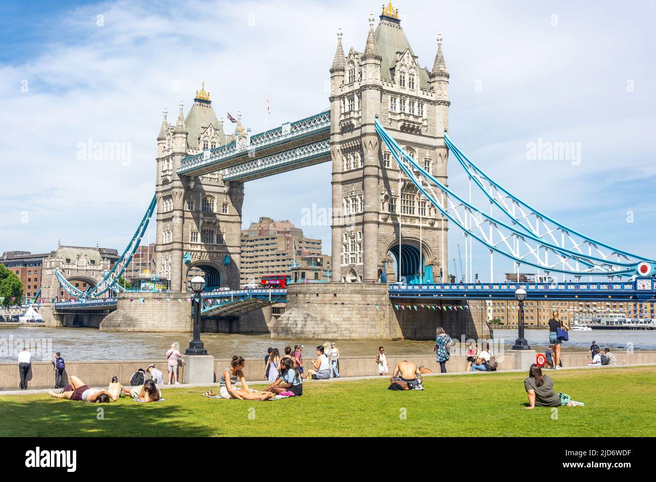Tower Bridge from The Queen's Walk, Southwark, The London Borough of ...