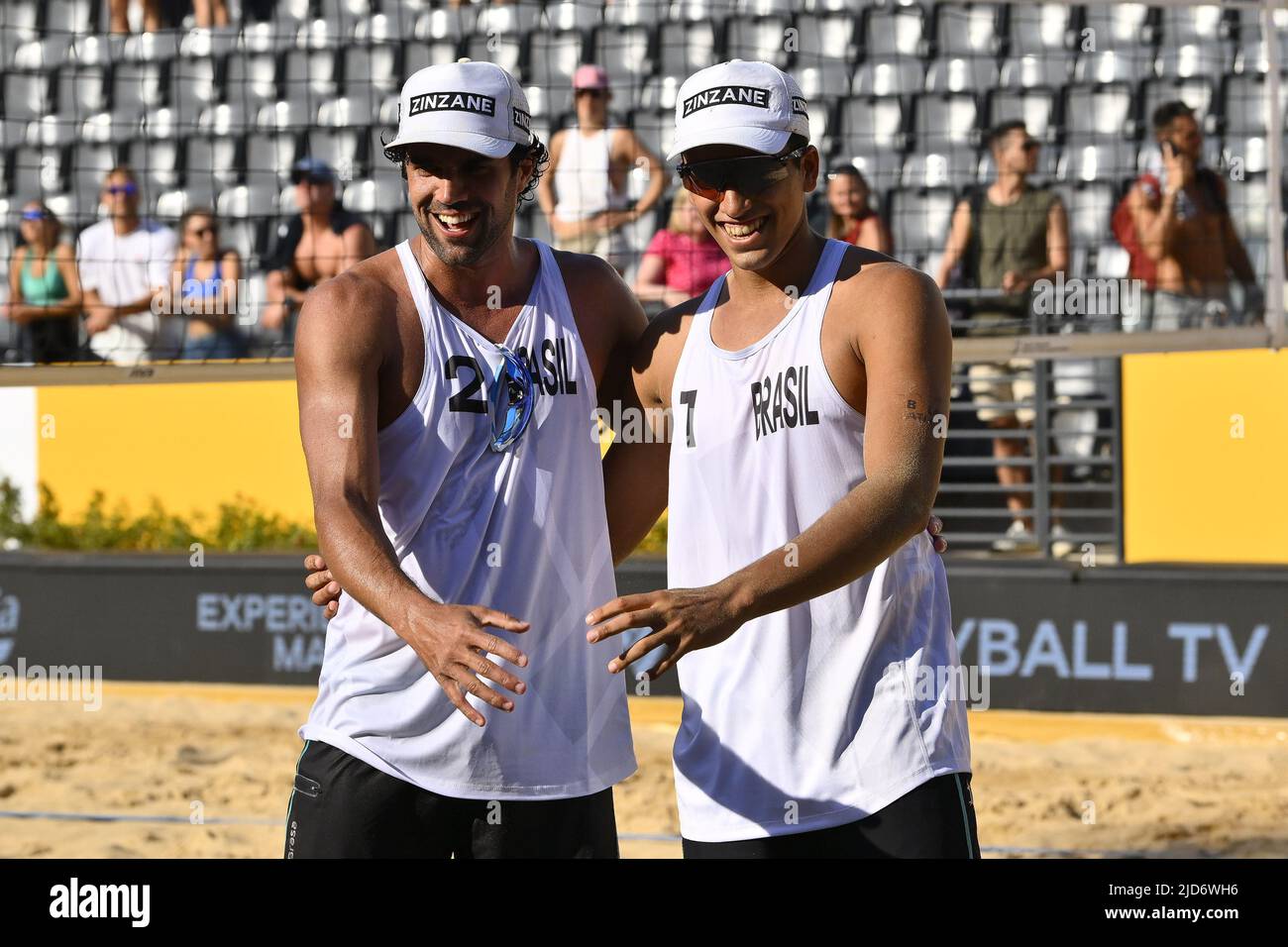 Renato/Vitor Felipe (BRA) vs Shalk/Brunner during the Beach Volleyball ...