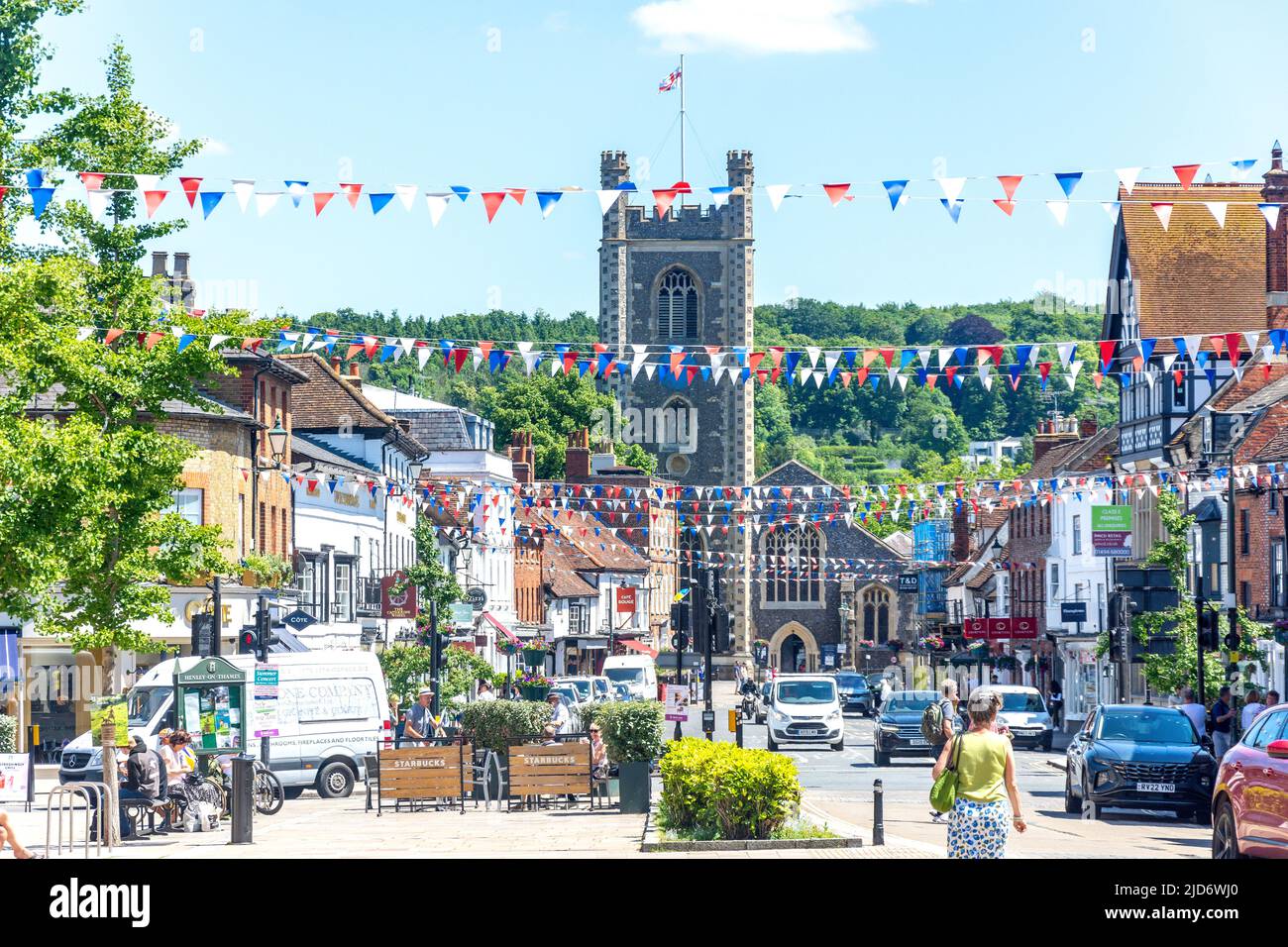 St Mary's Church from Market Square, Henley-on-Thames, Oxfordshire ...