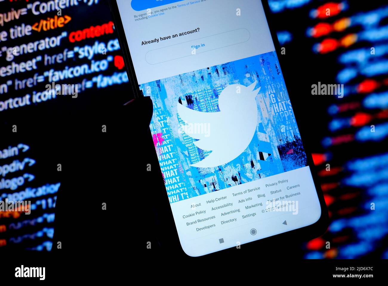 In this Photo illustration a Twitter application seen displayed on an ...