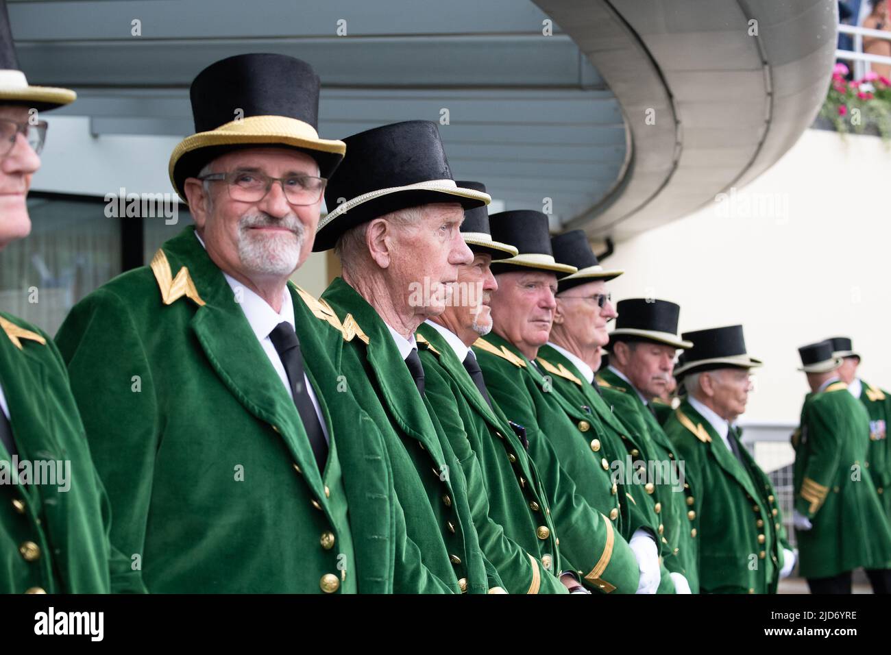 Ascot, Berkshire, UK. 18th June, 2022. The Ascot Greencoats. Greencoats ...