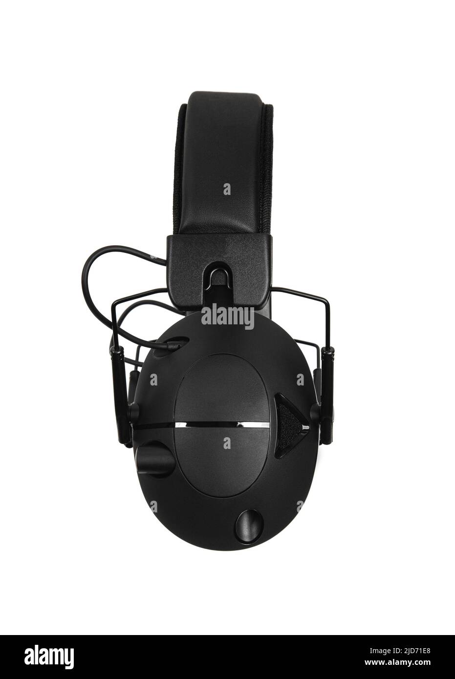 Protective headphones on a white. Safety equipment. Headphones for ...