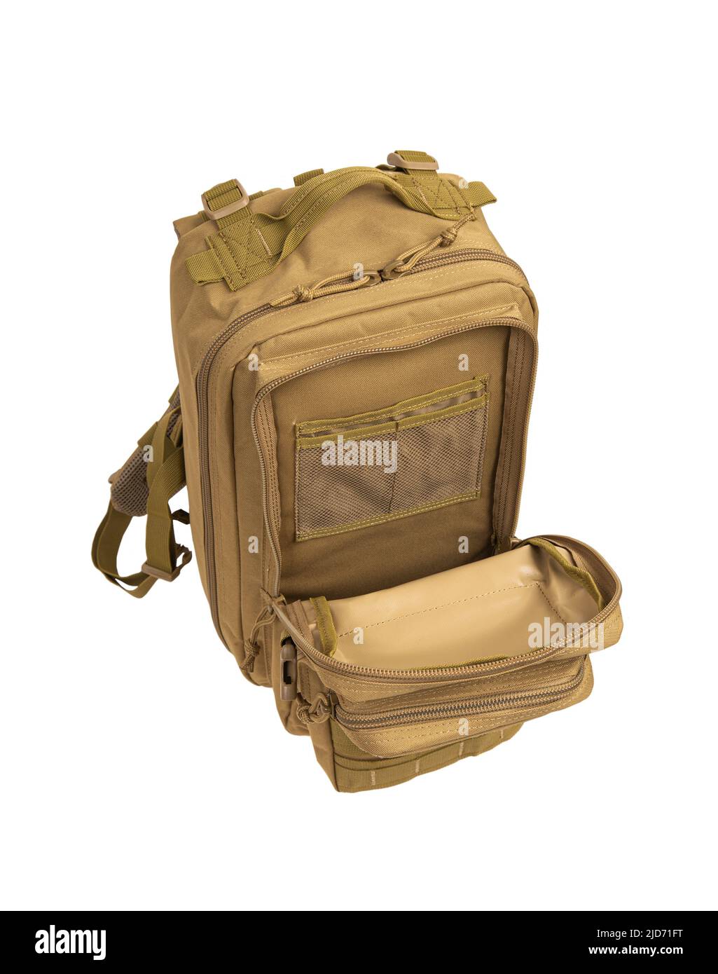 Modern tactical backpack with zippers and additional pockets. Large ...