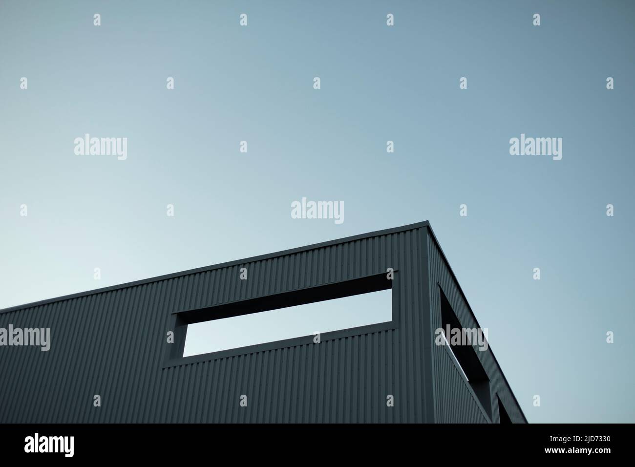 Factory building. Industrial structure. Technical building in city ...