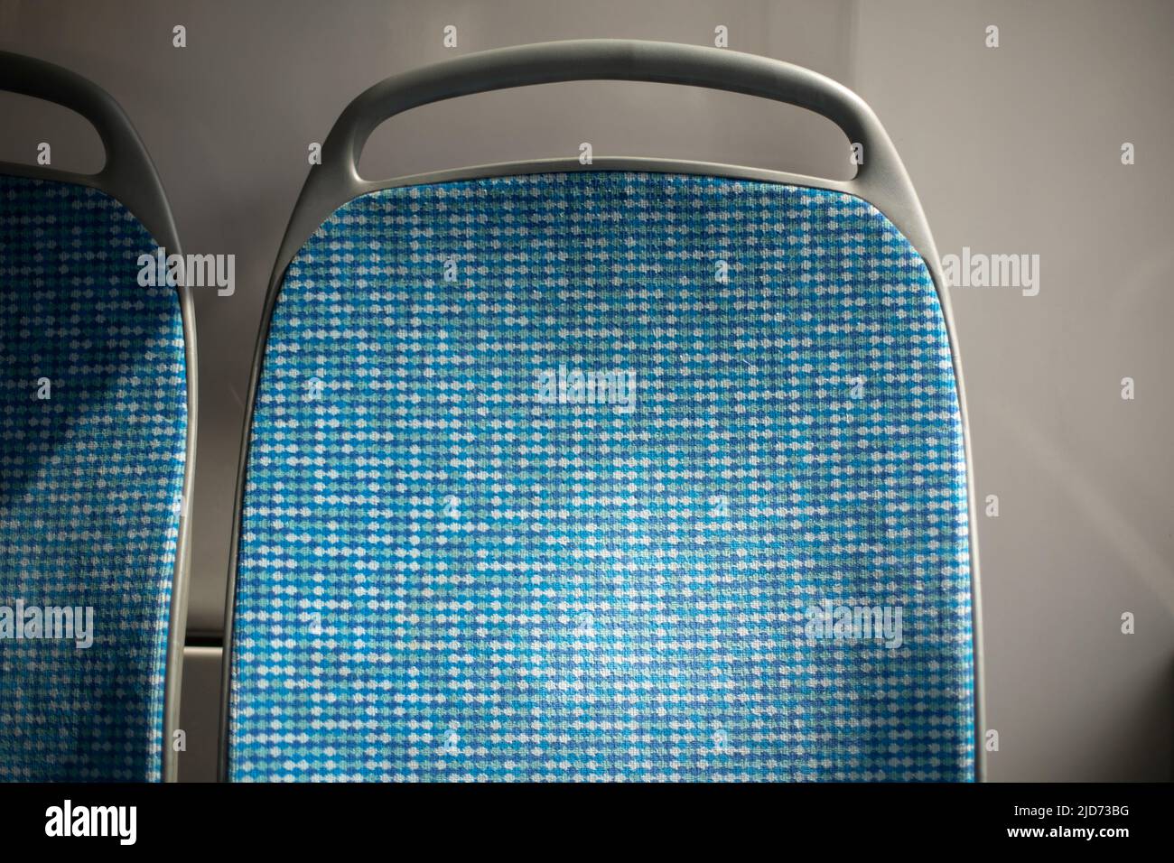 Seat on bus. Back of seat in transport. Public transport in detail ...
