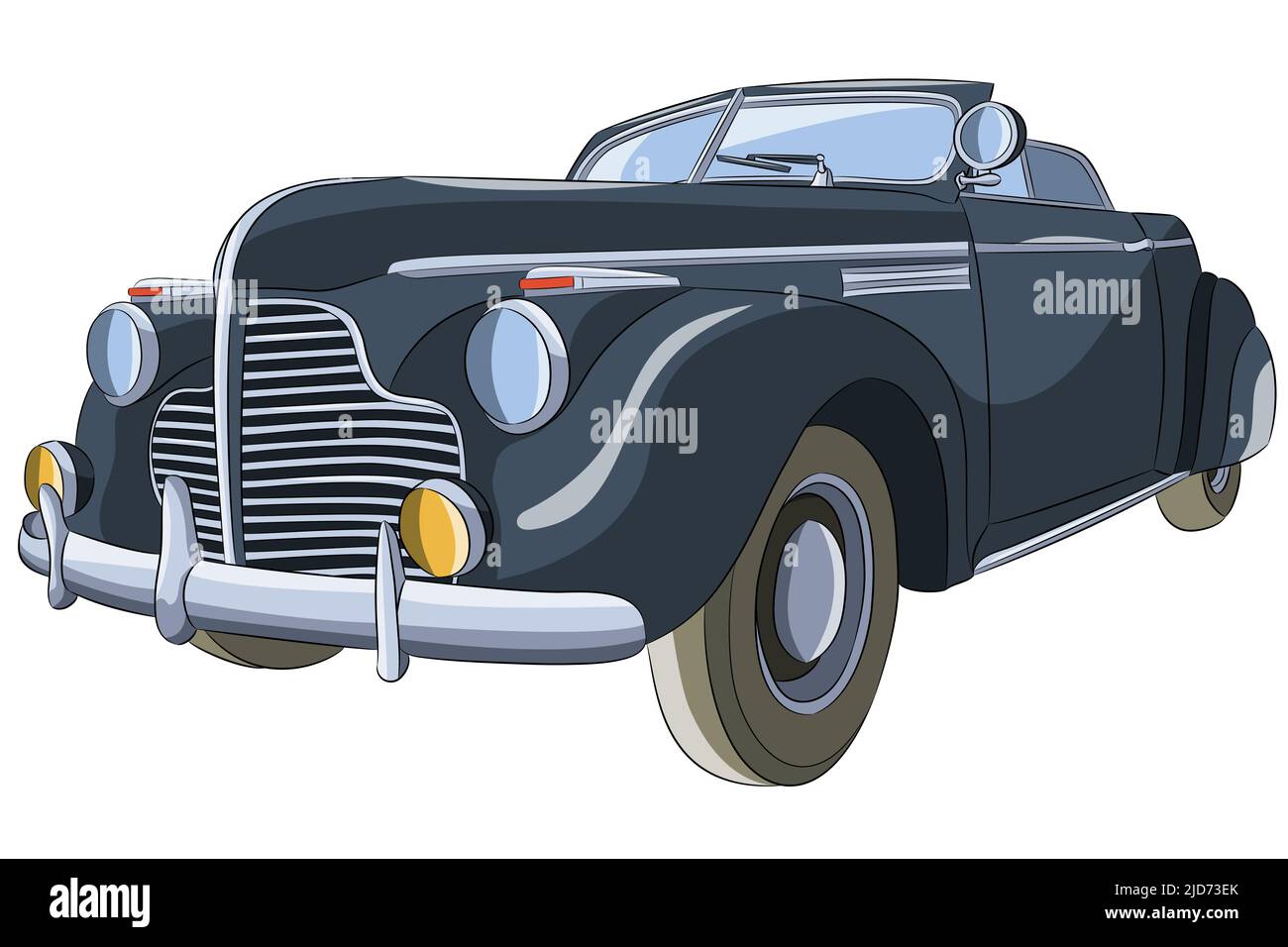 Black retro car cabriolet. Vector illustration Stock Vector Image & Art ...