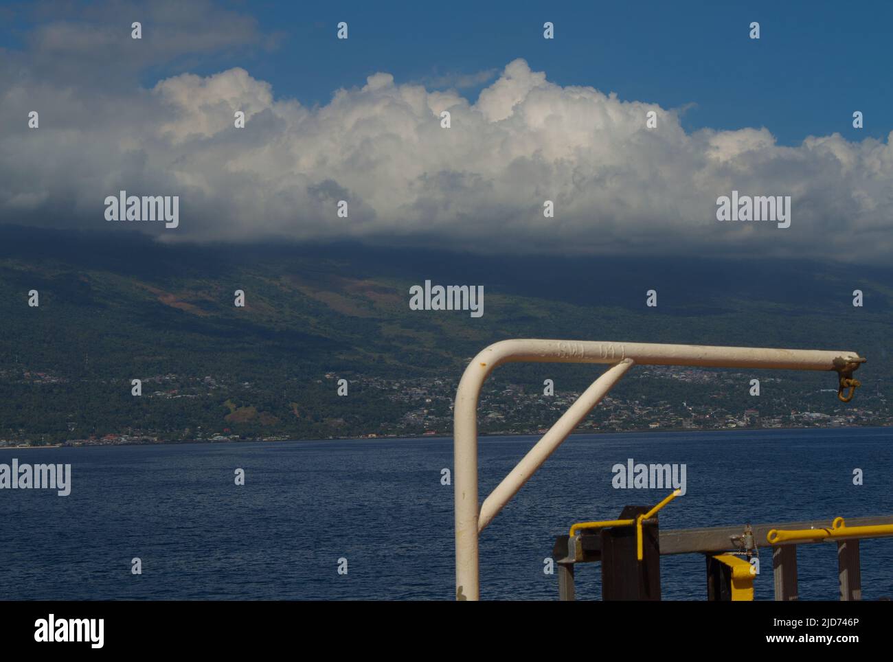 Merchant ship carrying bulk cargo is underway near Comores Island Stock ...
