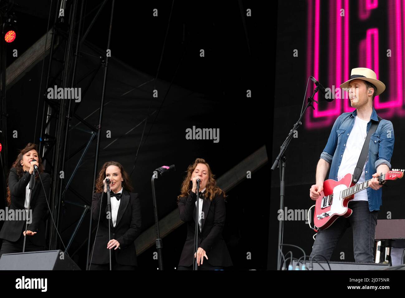 Newport, UK. 18th June, 2022. Lead vocalist, guitarist and keyboard ...