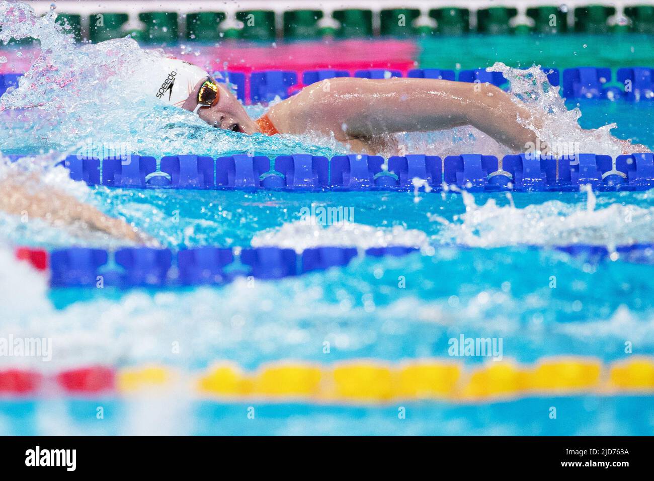 Budapest. 18th June, 2022. Tang Muhan of China competes during the ...