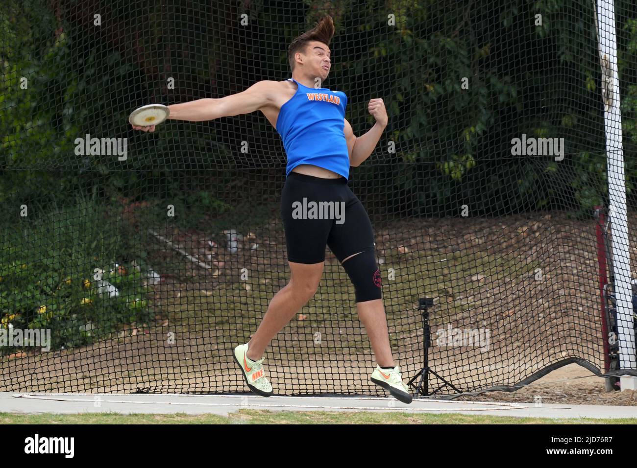 Adam Laycock of Westlake places eighth in the discus at 176-11 during ...