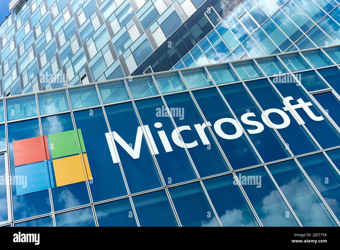 Bucharest, Romania - June 04, 2022: View of Microsoft Romania ...