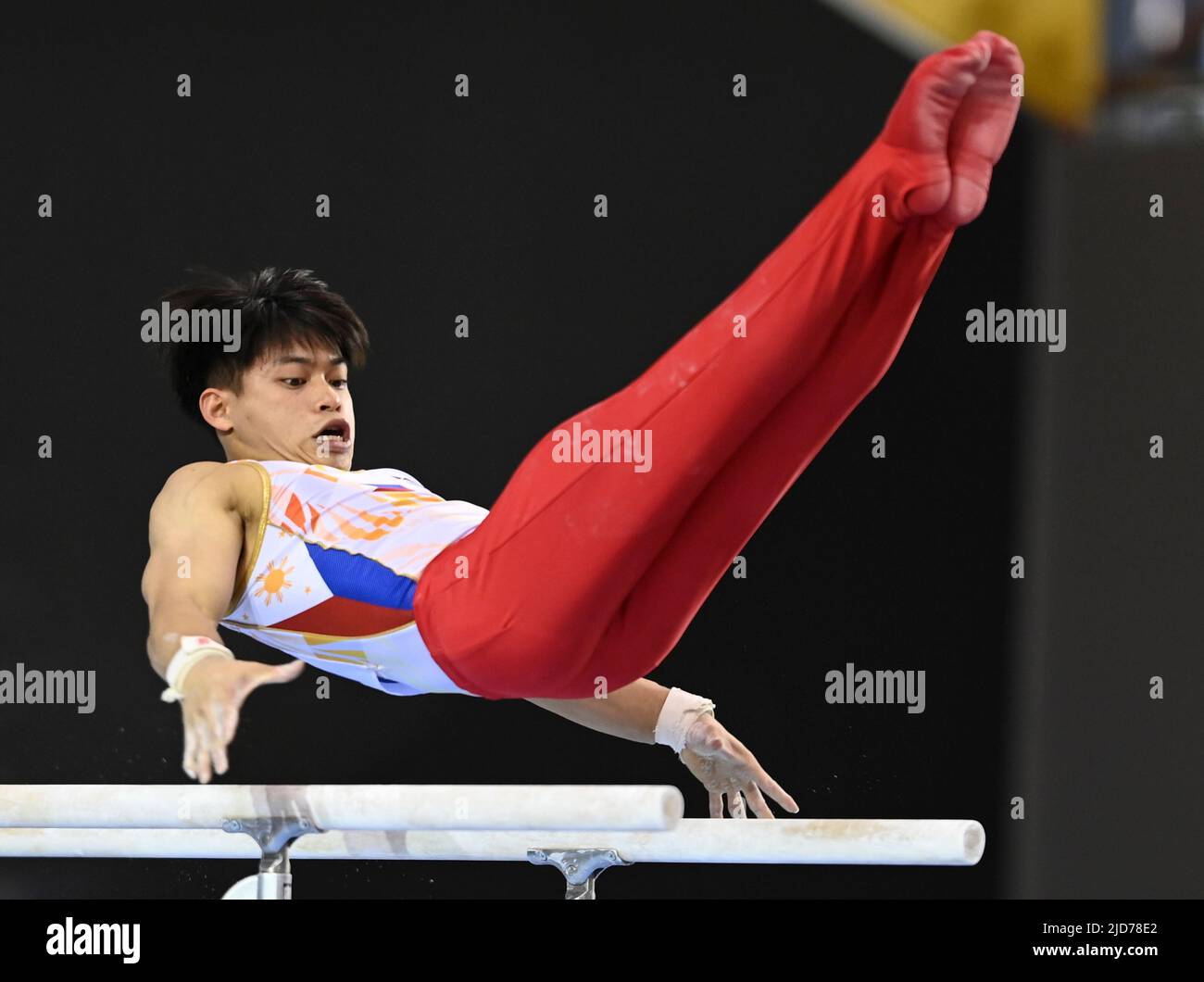 Doha. 18th June, 2022. Carlos Edriel Yulo of the Philippines competes ...