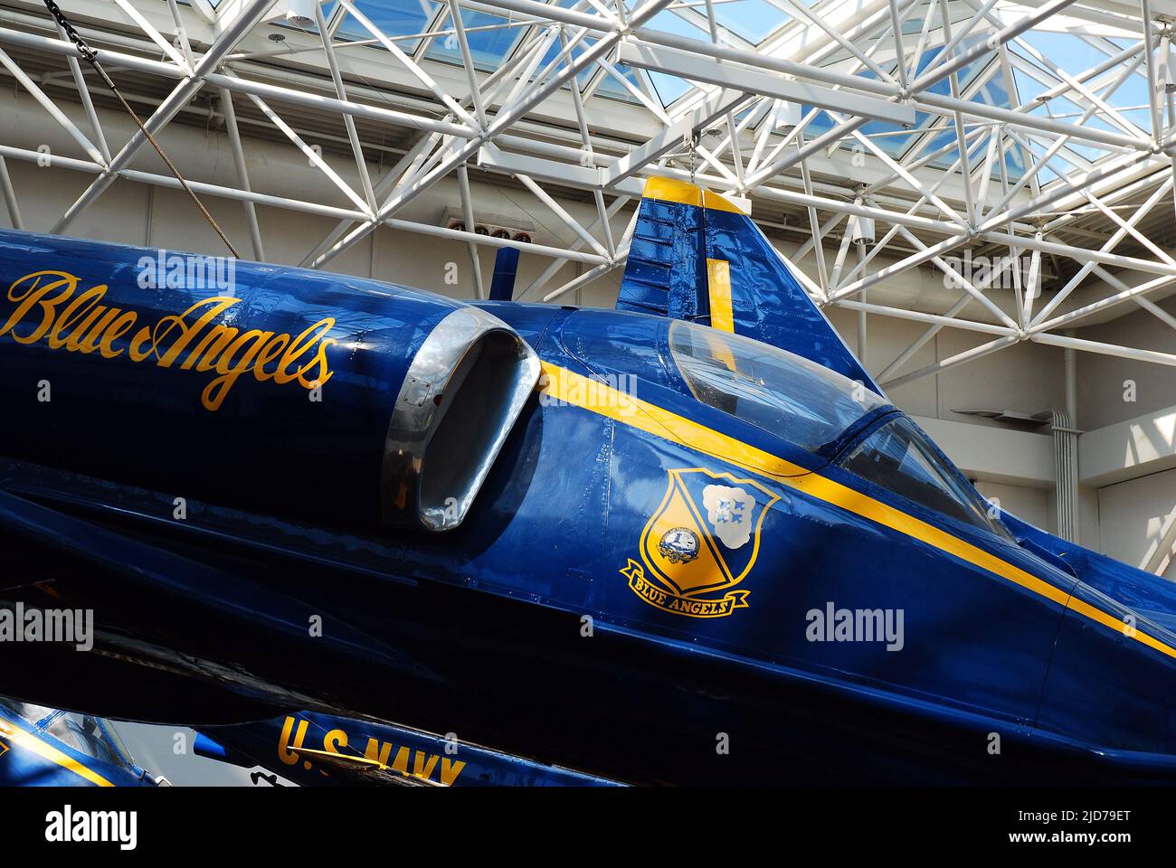 Blue Angel jets are on display at the Naval Aviation Museum in ...
