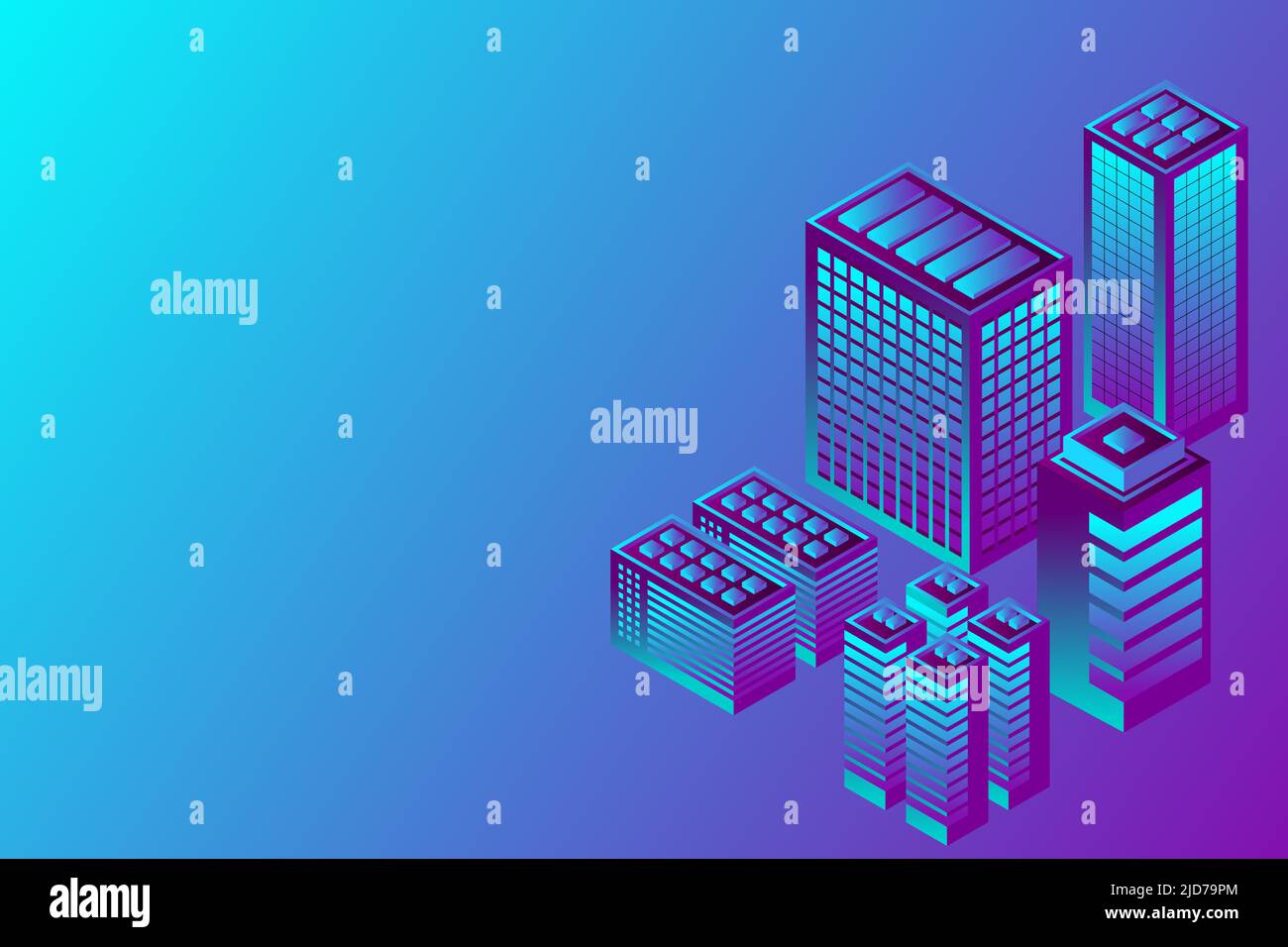 Isometric Future City. Real estate and construction industry concept ...