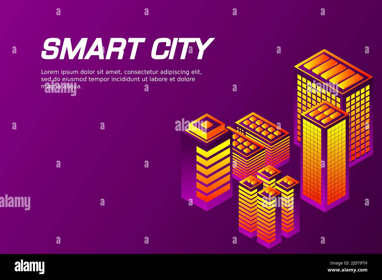 Isometric Future City. Real estate and construction industry concept ...