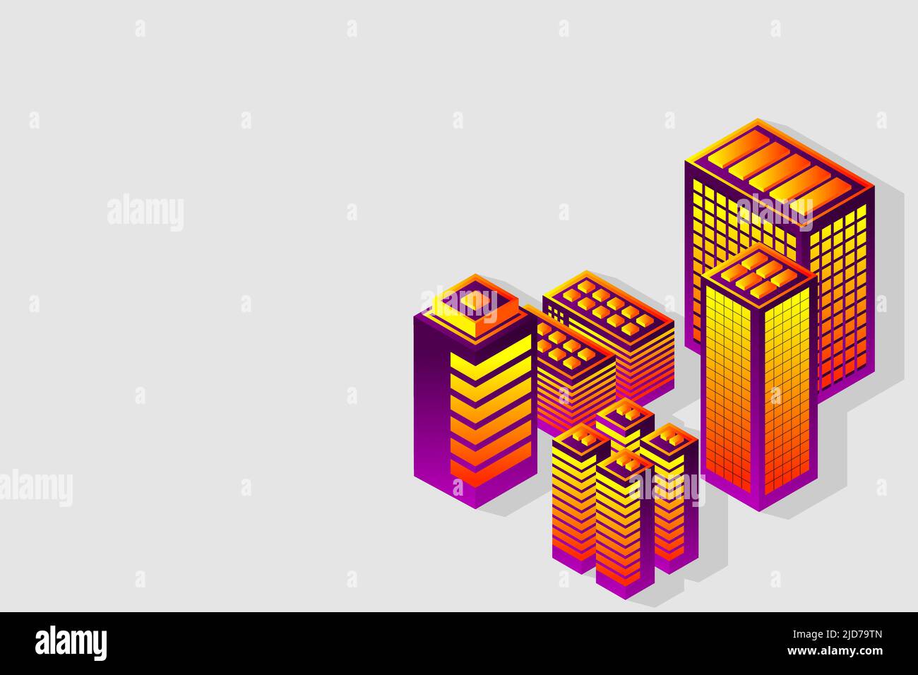 Isometric Future City. Real estate and construction industry concept ...