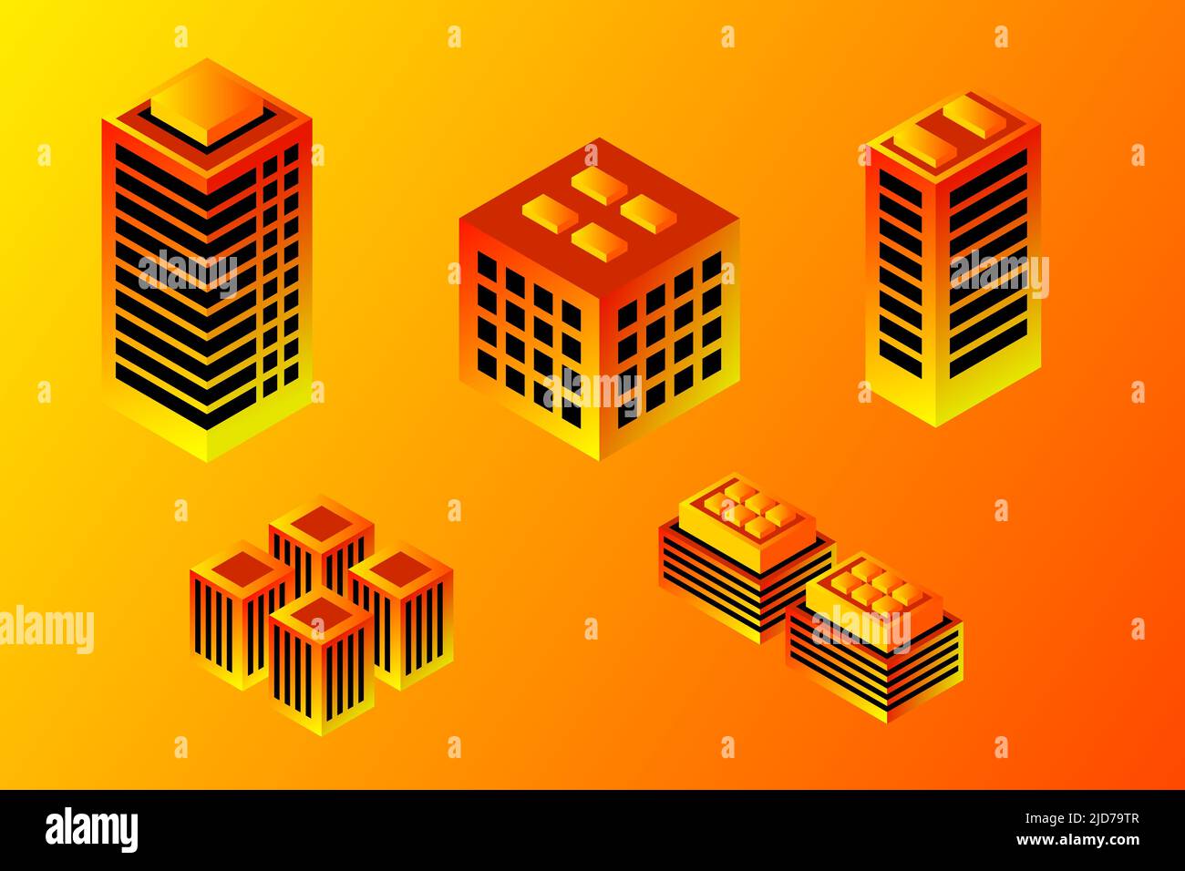 Isometric Future City. Real estate and construction industry concept ...