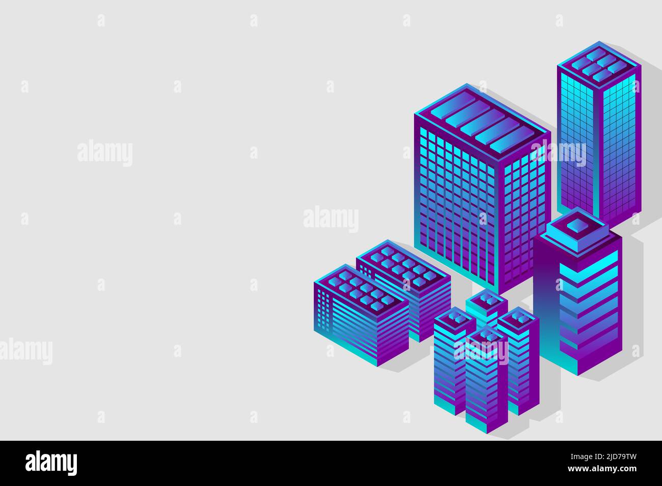 Isometric Future City. Real estate and construction industry concept ...