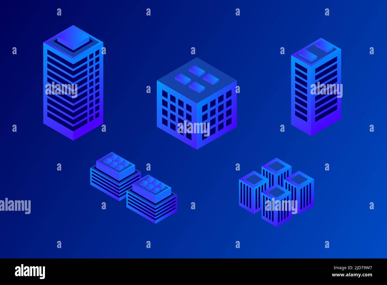Isometric Future City. Real estate and construction industry concept ...