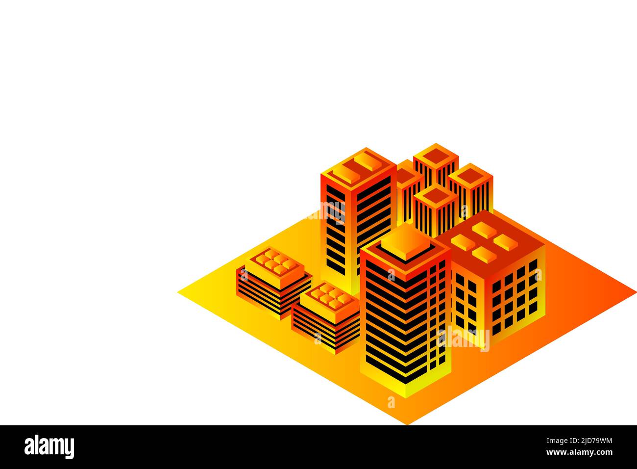 Isometric Future City. Real estate and construction industry concept ...
