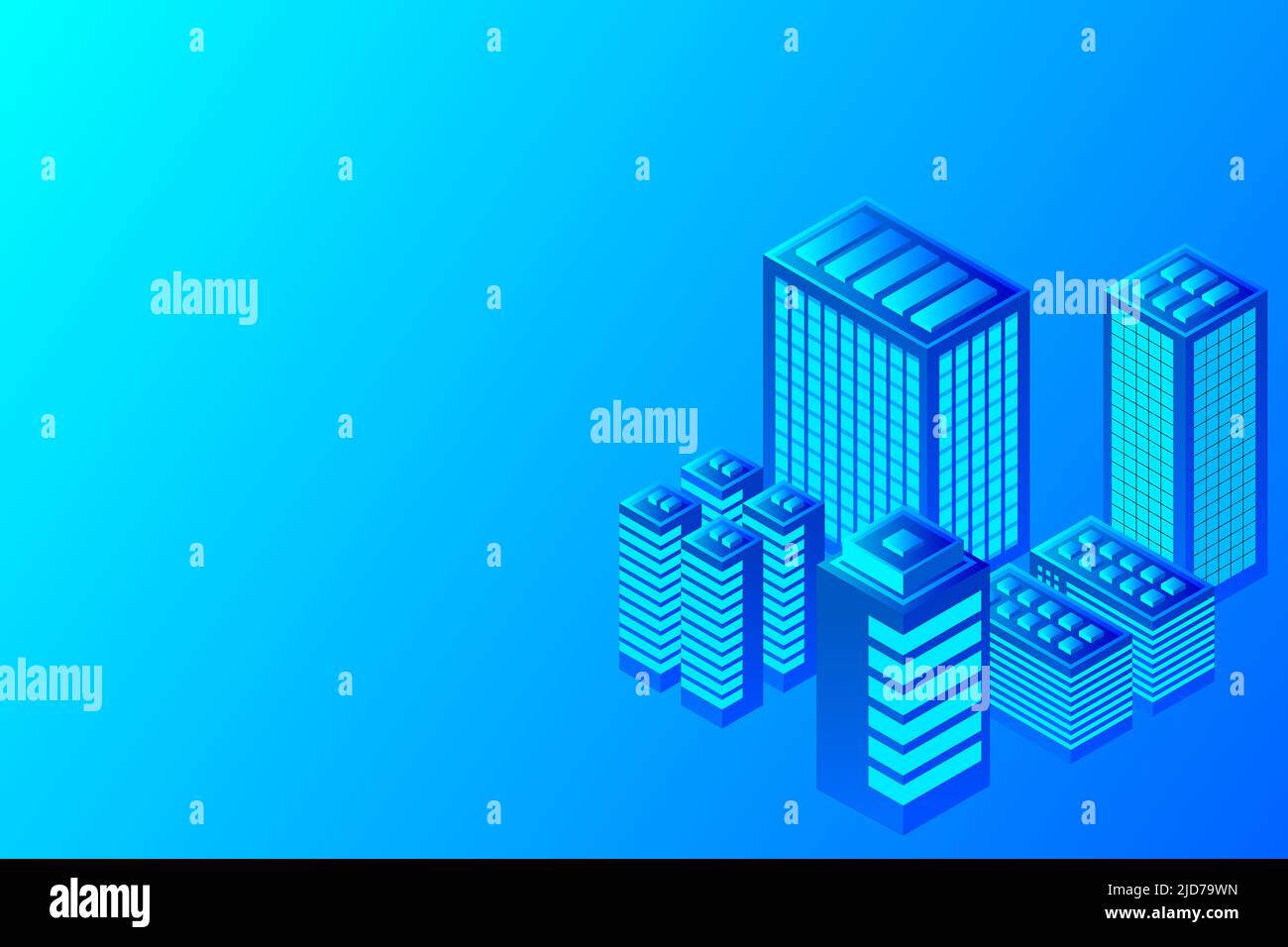 Isometric Future City. Real estate and construction industry concept ...