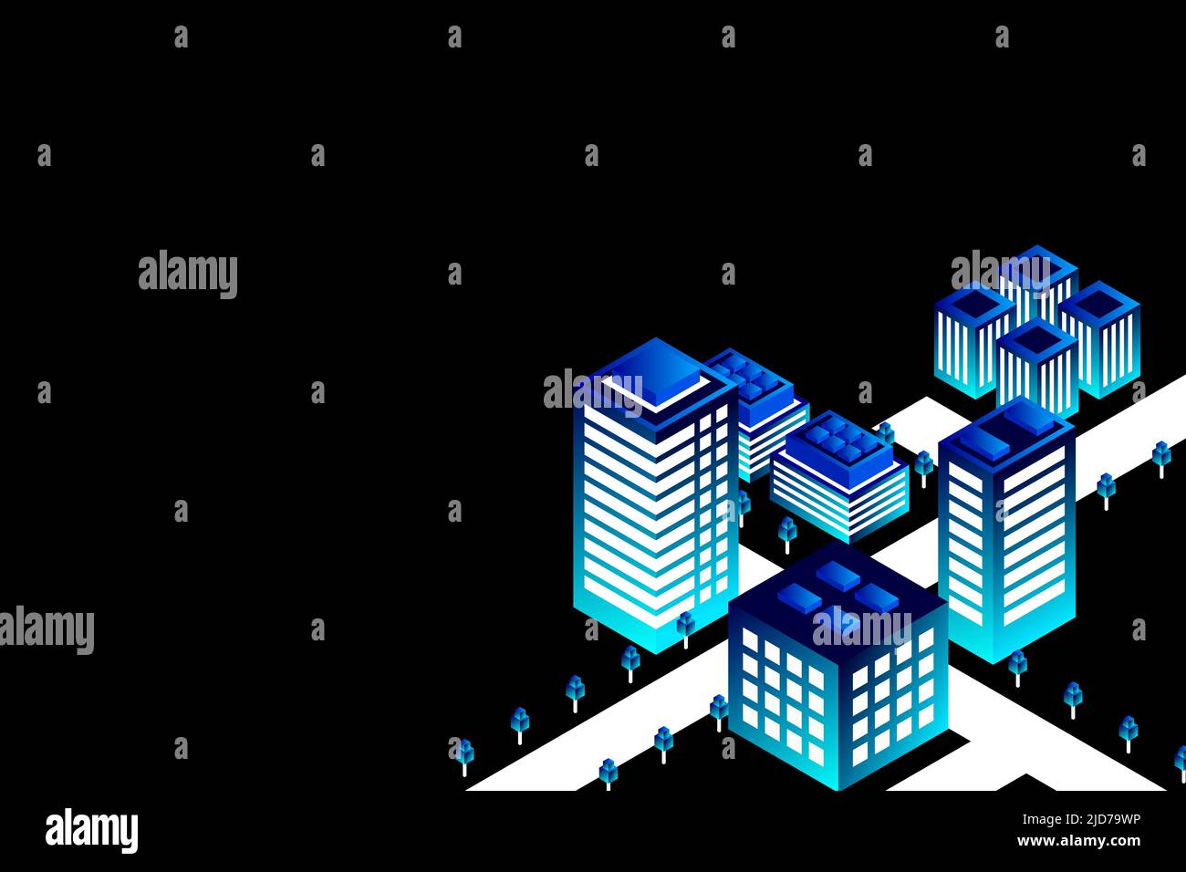 Isometric Future City. Real estate and construction industry concept ...